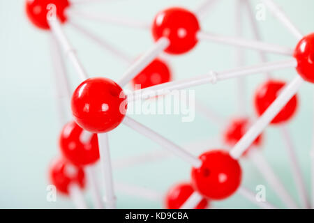Model of copper molecular structure on green reflective background ...