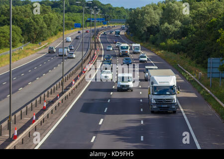 Birmingham,UK - July 2 2017: Traffic on British motorway M5 near West ...