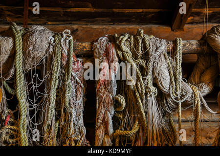 Rope isolated. Collection of different ropes on white background Stock ...