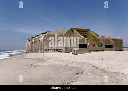 World War II artillery bunker on the beach in Cape May, New Jersey, USA ...
