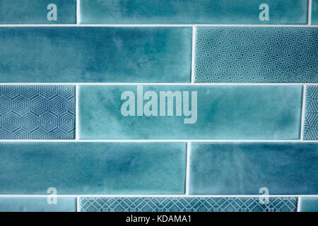Blue rectangular ceramic tiles seamless texture Stock Photo - Alamy