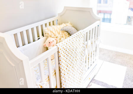 Baby room interior with crib. House design Stock Photo - Alamy