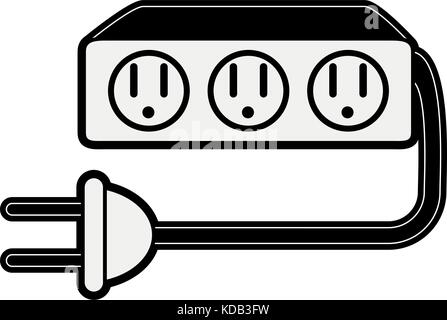 multiple outlets with plug icon image vector illustration design Stock ...