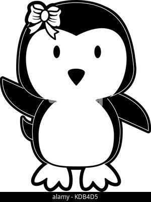 penguin waving hello or bye cute animal cartoon icon image Stock Vector ...