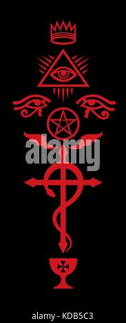 CRUX SERPENTINES (The Serpent Cross). Mystical sign and Occult symbol ...