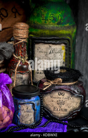 halloween witch making potions Stock Photo - Alamy