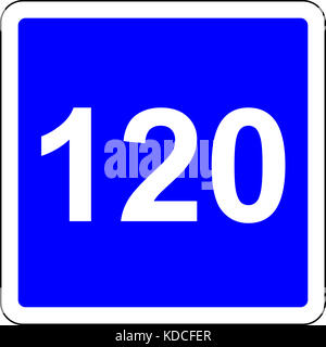 Road sign with suggested speed of 120 km/h Stock Photo - Alamy