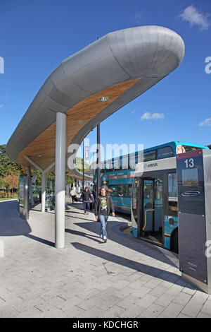 The curved, zinc-clad roof structures at the new Chatham bus station in ...