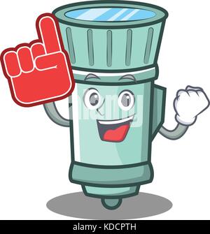 Finger flashlight cartoon character style vector illustration Stock ...