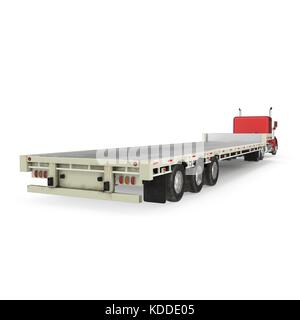 Truck with Double Drop Trailer on white. 3D illustration Stock Photo ...