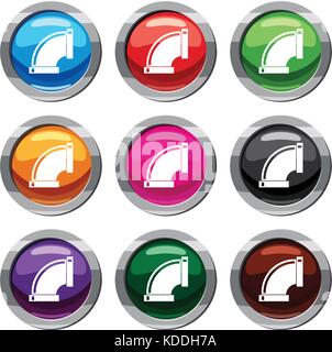 Cartoon metal industrial pipes. Conduit elements with valves ...