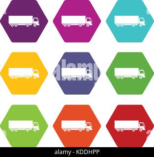 Truck icon set color hexahedron Stock Vector Image & Art - Alamy
