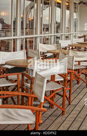Cruise ship cafeteria deck on ocean liner Mediterranean cruising early ...