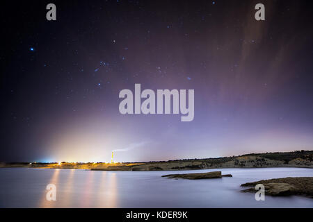 A clear winter sky over Delimara Bay in the South of Malta Stock Photo ...