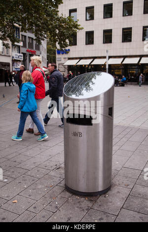 Europe, Germany, Cologne, the waste bin "Solar-Presshai", which is ...