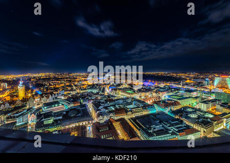 Leipzig nightly skyline Stock Photo - Alamy