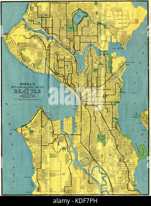 Map of Seattle 1914 Stock Photo - Alamy