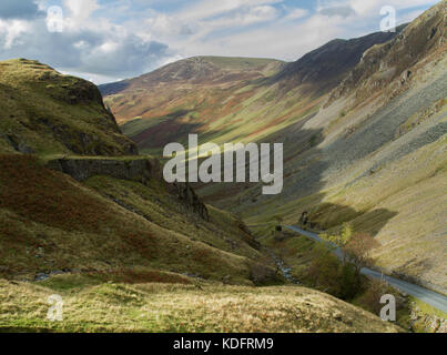 View down Honister Pass, the Lake District, Cumbria Stock Photo - Alamy