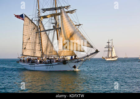 Tall Ships Irving Johnson and Exy Johnson furl sails on the way in to ...