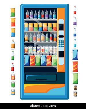 Vintage vending machine advertisement poster with snacks and drinks ...