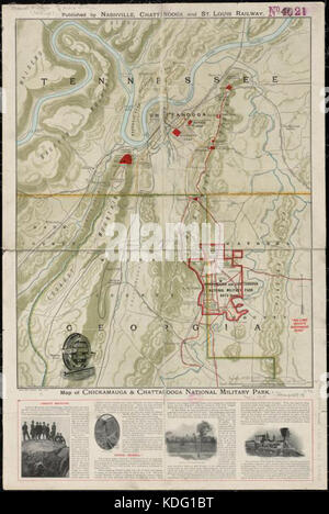 Map of Chickamauga & Chattanooga National Park , Chickamauga and ...