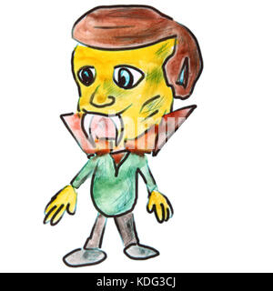 watercolor vampire brown cartoon drawing isolated white background ...