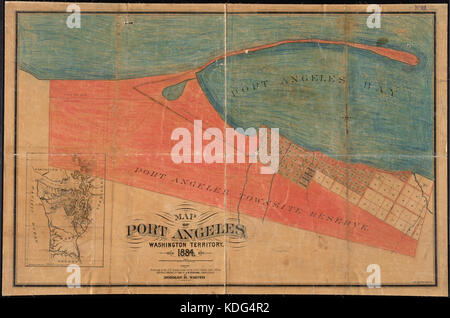Map of Port Angeles, Washington territory Stock Photo - Alamy