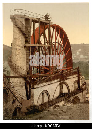 Laxey Water Wheel on Isle of Man Stock Photo - Alamy