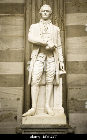 A statue of Alexander Hamilton is in the Rotunda of the U. S. Capitol ...