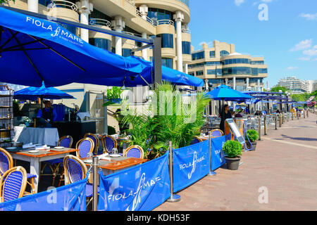 Patio seating for patrons at Fiola Mare Restaurant at the Washington ...