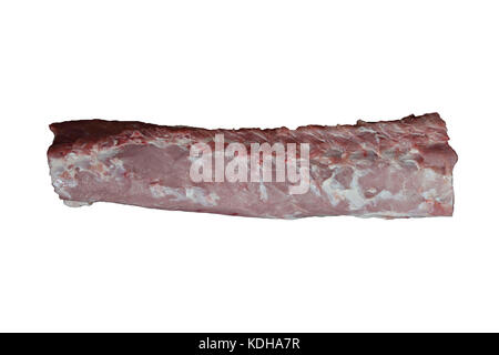 Boneless pork loin joint tied with string on the oven tray, raw meat ...