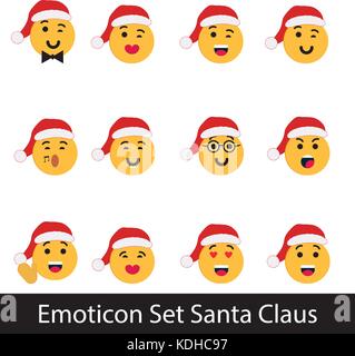 Santa Claus emoticons with christmas hat cookies candy cartoon ...