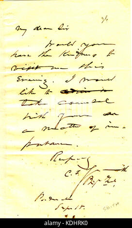Letter from R. Smith Stock Photo - Alamy