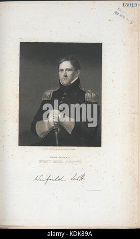 A portrait of Major General Winfield Scott, a prominent U.S. Army ...
