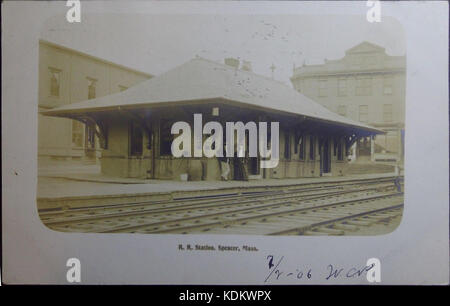Spencer station postcard Stock Photo - Alamy