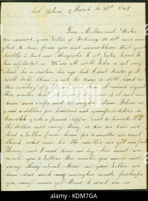 Letter signed John and Sally Kesterson to their brother Joseph (Joseph ...