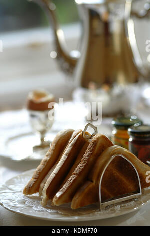 Breakfast Table Setting in hotel Stock Photo - Alamy