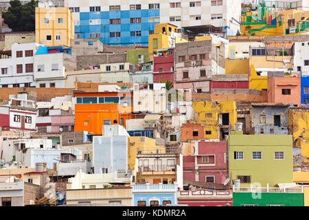 Las Palmas, Gran Canaria - colorful houses of Barrio San Roque Stock ...