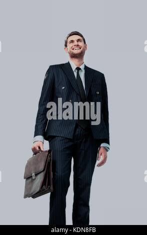 businessman standing on vertex Stock Photo - Alamy