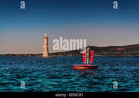 Haulbowline Lighthouse at the entrance to Carlingford Lough, north-west ...