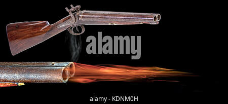 Antique Cowboy western coach shotgun with room for your type Stock ...