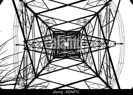 High-tension power line on sunset Stock Photo: 80309716 - Alamy