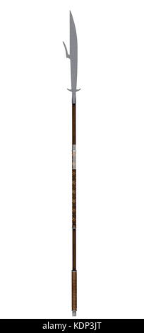 3D digital render of a medieval pole axe isolated on white background ...