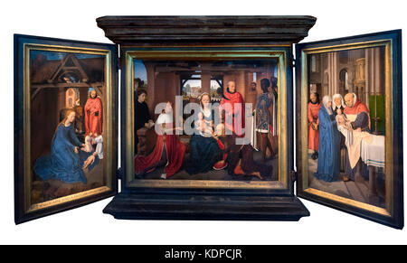 'The Adoration of the Magi', triptych by Hans Memling, preserved in the Prado Museum Stock Photo ...