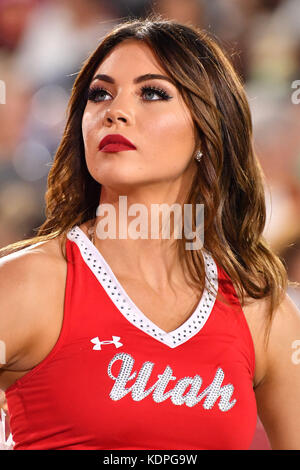 Utah Utes cheerleader during first half action of the Poinsettia Bowl ...