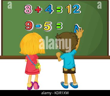Boy solving math problem illustration Stock Vector Image & Art - Alamy