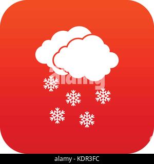 Cloud and snowflakes icon digital red Stock Vector Image & Art - Alamy