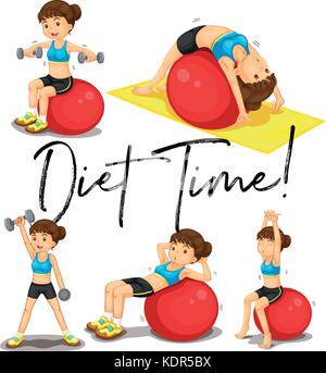 Time to sport. Woman exercising in volleyball Stock Vector Image & Art ...