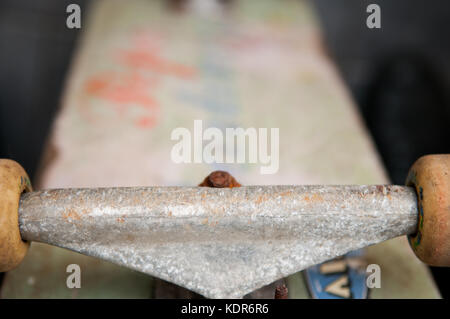 Close up of worn out skateboard wheels with copy space Stock Photo - Alamy