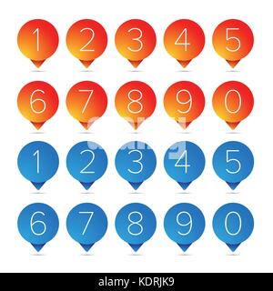 Number set button, Set of 1-9 numbers Stock Vector Image & Art - Alamy